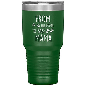 ODDITEES Cute Pregnancy Announcement For New Mom From Fur Mama To Baby Mama Laser Etched 30oz Stainless Steel Tumbler - Teal
