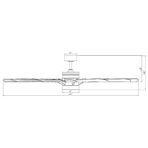 Windmill Indoor and Outdoor 12-Blade Smart Home Ceiling Fan 65in Matte Black Distressed Koa with 3000K LED Light Kit and Remote Control works with Alexa and iOS or Android App