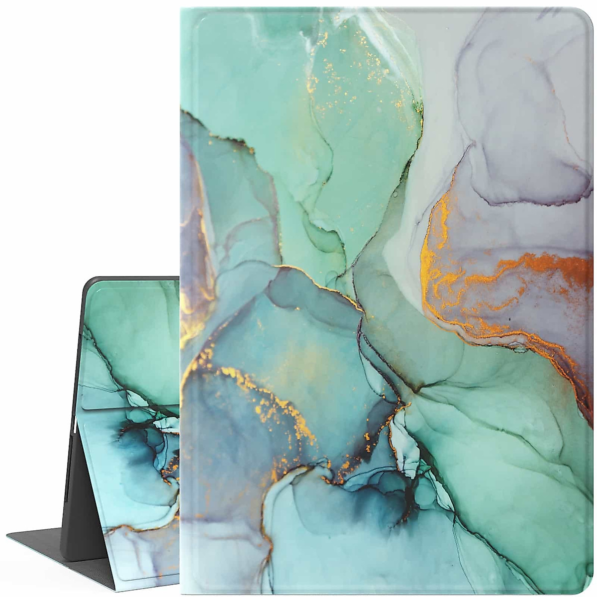 Feams for iPad Mini 5 Case, iPad Mini 4 Case, PU Leather Shockproof Shell Stand Smart Cover with Auto Wake/Sleep for iPad Mini 5th Gen 2019/iPad Mini 4 2015 7.9 inch Tablet, Green Marble