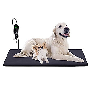 Pet Heating Pad for Dog Heating Pad for Cat Electric Mat Heated Pet Bed Mat Pet Heating Pad with Timer and Soft Washable Cover (X-Large:32" x 20")