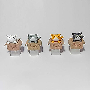 Mirai Past Cat Keycap Esc keycaps DIY Personality Custom Cartoon Anime Keycap Replacement Bottom Backlit Keycaps Gift for Mechanical Keyboard KeyCap OEM R4 Height (Transparent) (Grey), 3.5x3.5x2cm