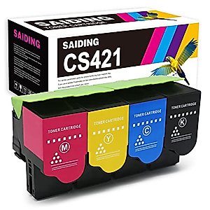 SAIDING 78C10K0 78C10C0 78C10M0 78C10Y0 Remanufactured Toner Cartridges Replacement for CX421adn CS421dn CS521dn Printer (4 Pack)
