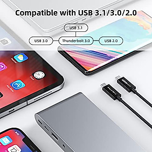 PD Cable 40Gpbs/100W/5A, CABLETIME PD Cable Compatible with New MacBook Pro, ThinkPad Yoga, Alienware 17 and More (3.3FT /1M)