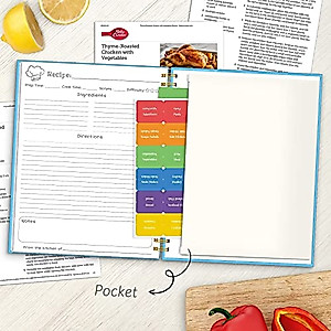 LuBudingJoy Blank Recipe Notebook to Write in Your Own Recipes, Full Page Sprial Hardcover Personal Recipe Organise, Recipe Journal Hold 140 Recipes (Cerulean)