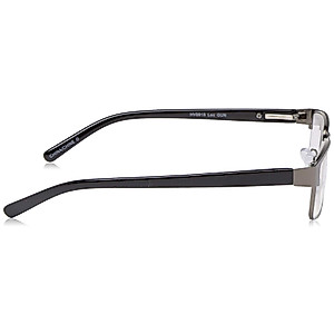 Foster Grant mens Leo Square Glasses Reading Glasses, Gunmetal/Transparent, 59 mm US