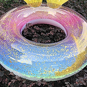 Inflatable Mermaid Pool Float - 2020 Floaties for Adults Pool Float Swimming Ring Pool Float Inner Tube Outdoor Beach Party Play Pool Water Toy for Adults