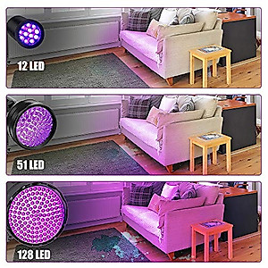 Anipaw UV BlackLight Flashlight, Superior Bright 128 LED 395 nM Ultraviolet Blacklight Detector for Urine for Dog/Cat, Dry Stains, Bed Bug, Best Blacklight Flashlight for Scorpions Hunting