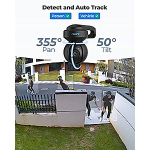 REOLINK PTZ Camera Outdoor, 5MP HD WiFi Camera for Home Security, 2.4/5 GHz WiFi, Auto Tracking, 3X Optical Zoom, Smart Person/Vehicle Detection, Color Night Vision with Spotlights, E1 Outdoor