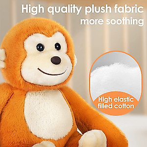 iPlay, iLearn Baby Monkey Stuffed Animal, 12" Infant Soft Hide Seek Plush Toy, Newborn Babies First Gift, Cute Birthday Present for 0 3 6 9 12 Month, 1 2 3 4 Year Old Toddlers Girl Boy Kid