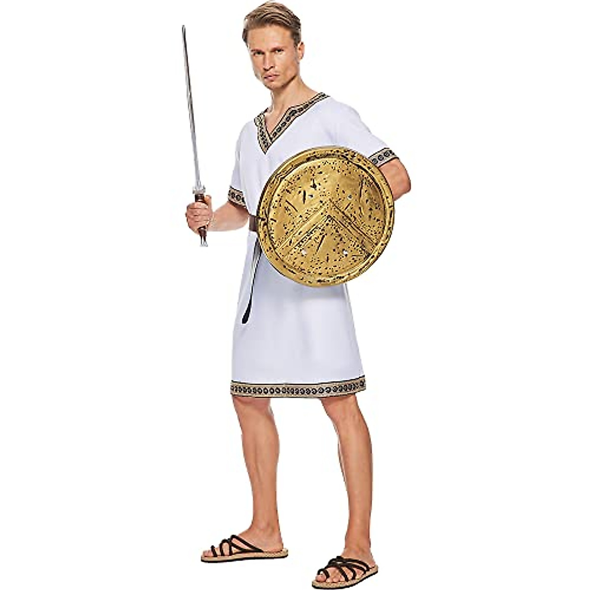 FantastCostumes Unisex Adult's Roman Warrior Costume Halloween Ancient Greek Cosplay Costume, White