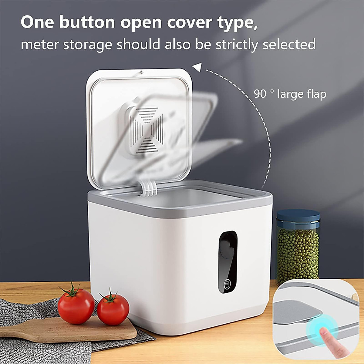 MCGOS Rice Dispenser, Rice Airtight Storage Container, 25 Lbs Rice Container, Cereal Dry Food Flour Bin, Food Dispenser with Measuring Cup, Kitchen and Pantry Organization Bin for Sugar, Pasta