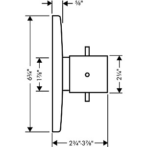 AXOR Starck Modern Premium Auto Temperature Control 1-Handle 7-inch Wide Thermostatic Shower Trim for Rough-in Valve in Chrome, 10715001