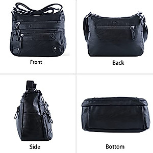 ELDA 10 Pockets Crossbody Purses for Women Medium Pocketbooks Lightweight Ladies Satchel Bag Multi Pocket Shoulder Handbag