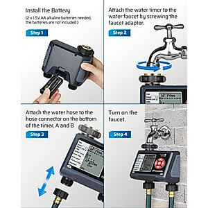 DEWENWILS Sprinkler Timer, Water Timer for Garden Hose, Programmable Hose Timer Automatic Faucet Watering Irrigation Timer for Yard Lawn, Manual Rain Delay Mode, Low Battery Warning
