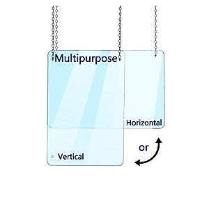 Hanging Sneeze Guard, Protective Shield for Counter, Plexiglas Countertop Shield Barrier for Receptionist, Cashier, Office, Grocery, Retail Store. Multiple Sizes with Hanging Accessories (46" x 32")