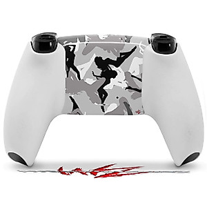 WraptorSkinz Skin Wrap compatible with Sony PS5 DualSense Controller Sexy Girl Silhouette Camo Gray (CONTROLLER NOT INCLUDED)