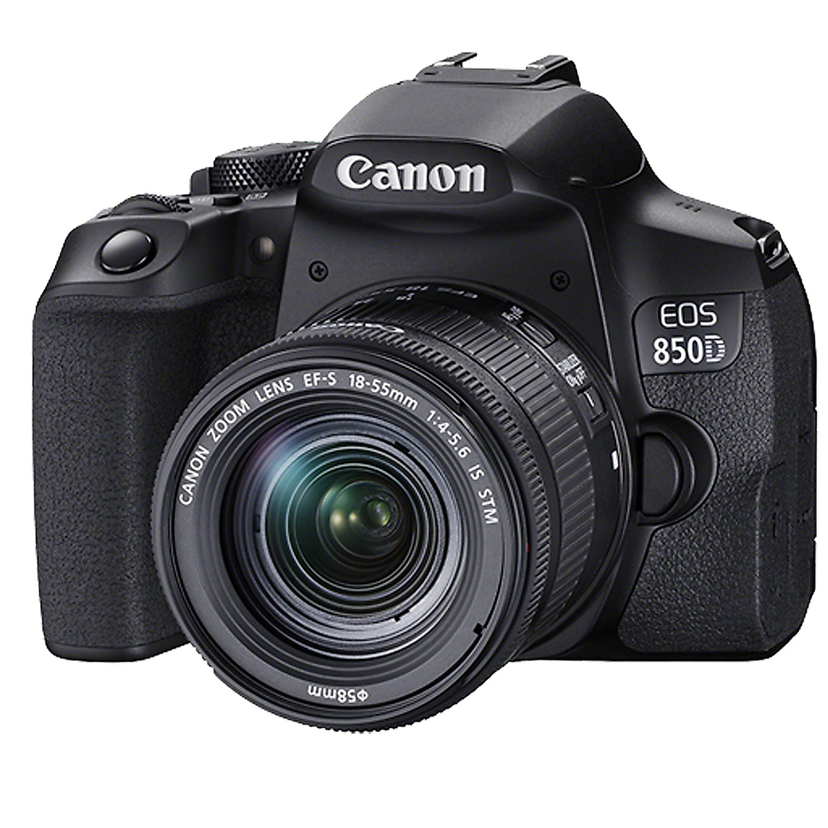 Canon EOS 850D / Rebel T8I DSLR Camera w/EF-S 18-55mm F/4-5.6 STM Zoom Lens + 64GB Memory, Case, Tripod, Flash, Remote, and More (32pc Bundle) (Renewed)