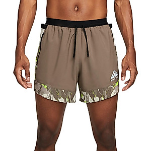 Nike Dri-FIT Flex Stride Men's 5" Brief-Lined Trail Running Shorts, Olive Grey/Lt Iron Ore/Celestine Blue, M Regular US