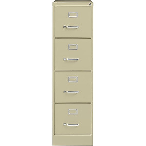 Scranton and Co 22" Deep 4 Drawer Letter File Cabinet in Putty, Fully Assembled