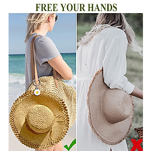 YATOISUR Hat Clip - Hat Holder for Travel on Bag - Silicone Hands Free Hat Clip for Purse Luggage - Protect Hat from Falling (White Daisy 1 Pack)