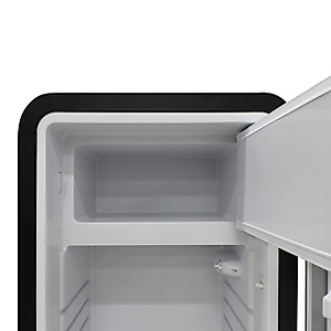 BRAMA Retro Fridge with Top Freezer 9.9 Cu.Ft. Full Refrigerator for Apartment, Condo, House, Kitchen, 24-Inch, Black
