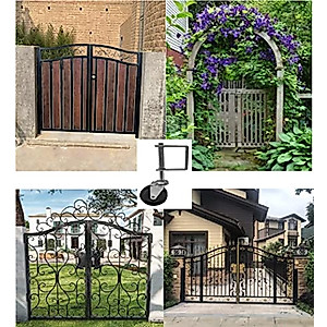 Spring Loaded Gate Caster 4”, Heavy Duty Gate Caster Wheel with Spring Loaded,Universal Mount Pate, 250-500 lbs Load Capacity, 4 Inches Rubber Wheel(Two PCS))