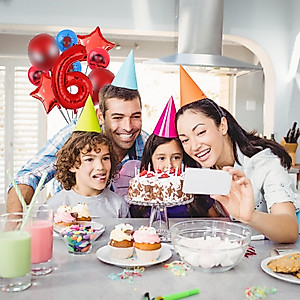 Cartoon Heroes Spider Birthday Decorations, Spider Pattern 6th Birthday Balloons, 32inch number 6 Cartoon Aluminium Balloon, The Spider Birthday Balloons for Kids Birthday Baby Shower Decorations