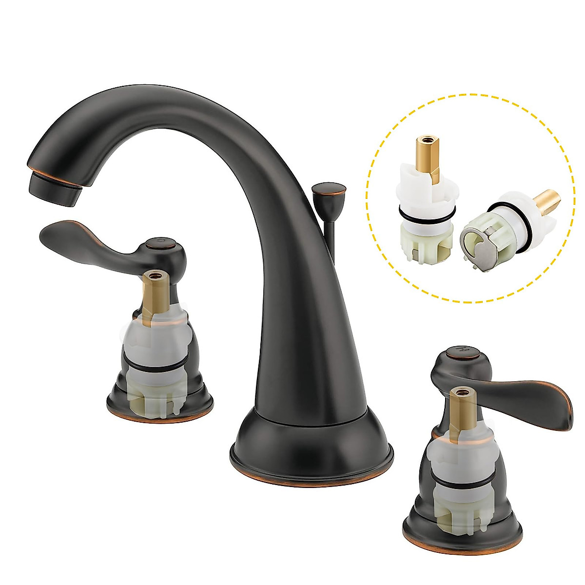 RP25513 faucet stem assembly, Replacement Kit for Delta two handle faucet repair kit, Includes RP4993 Seats and Springs, 2 Pack