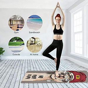 ALAZA Llama W/Sunglasses Chamomile Quote No Prob Nonslip Yoga Mat Towel with Grip Dots for Women Men