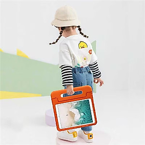 UUcovers Kids Case for iPad 9th/8th/7th Generation 10.2" with Rotating Handle/Stand Lightweight Soft EVA Foam Shockproof Rugged Kickstand Boy Girl Kid Cover for iPad 10.2 Inch 2021/2020/2019, Orange