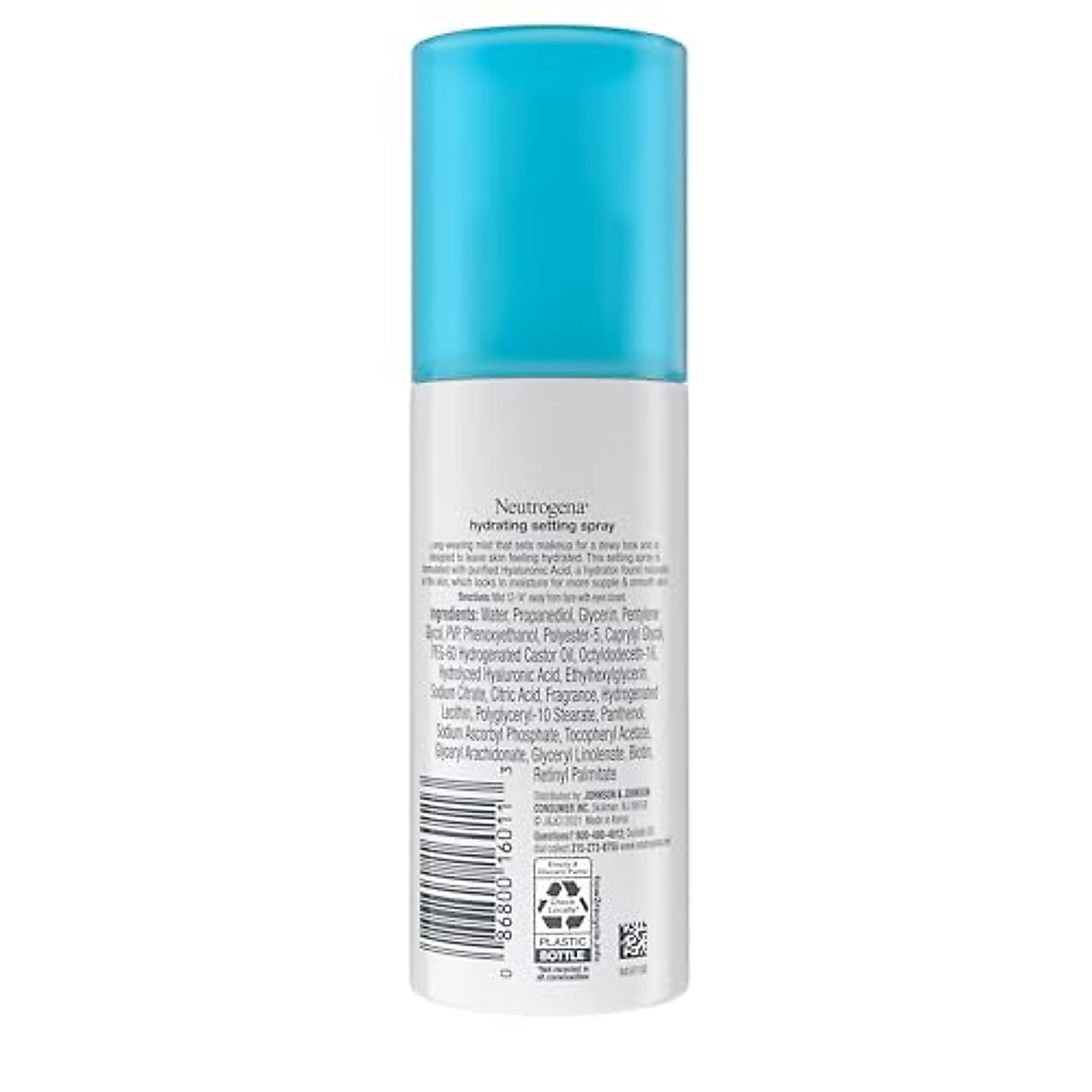 Neutrogena Hydro Boost Hydrating Makeup Setting Spray with Hyaluronic Acid, Longwear Makeup Setting Facial Mist for Smooth, Glowing, Dewy Skin, Non-Comedogenic & Hypoallergenic, 3.4 fl. oz