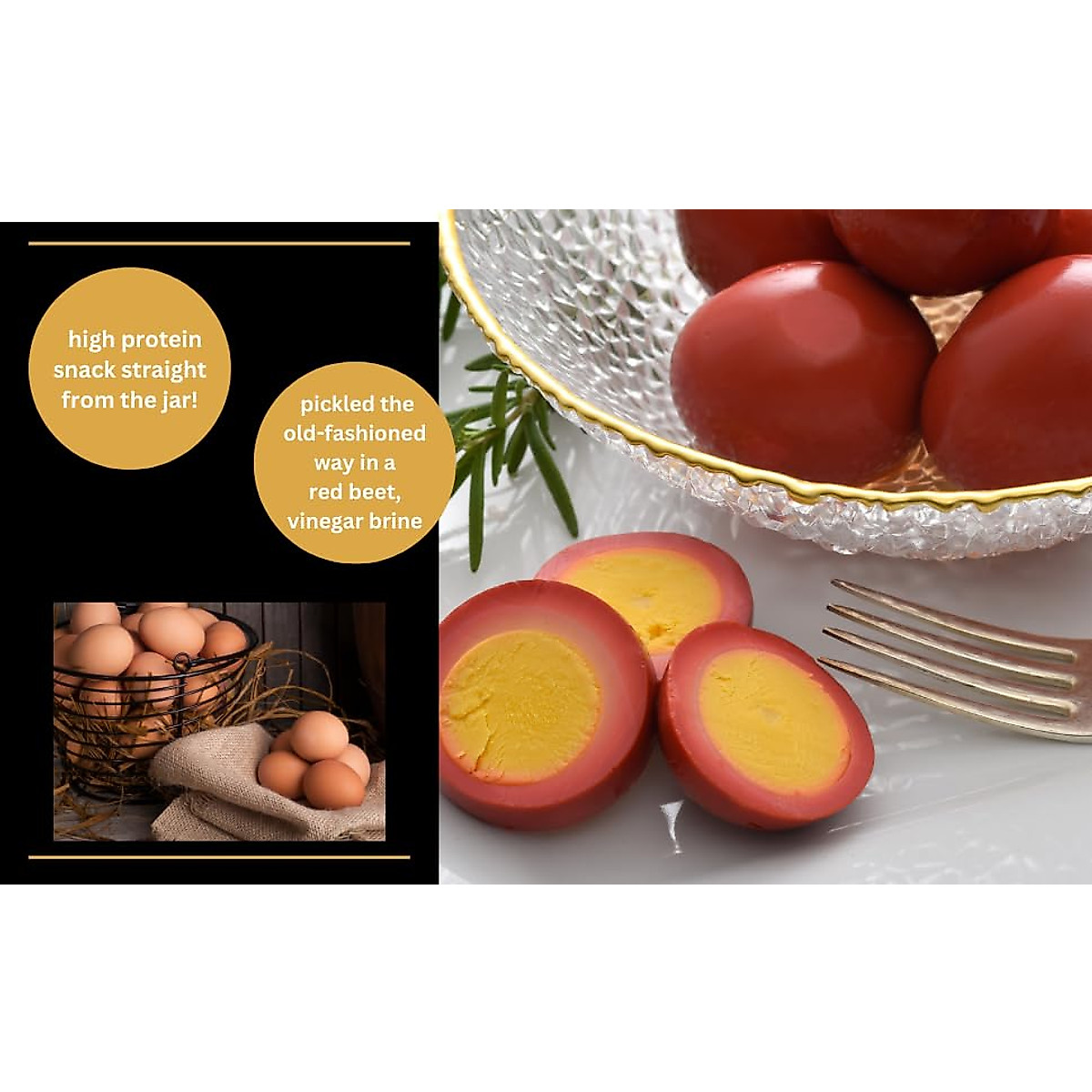 Amish Valley Products Pickled Eggs in Beet Juice Quart Glass Jar (1 Quart Jar - 32 oz)