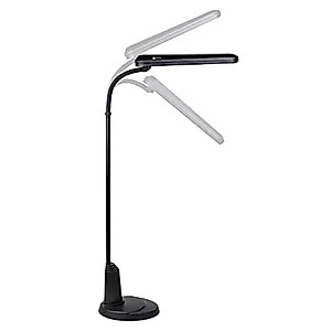 OttLite Tattoo Artist Standing Floor Lamp with Adjustable Neck - 24w Compact Fluorescent Lamp for Bright Natural Daylight - Multiuse Design is Perfect for Illuminating Tattooing Work Areas