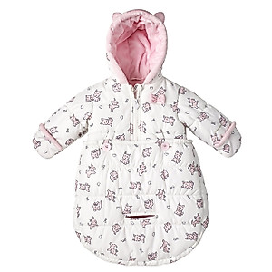 LONDON FOG Newborn Infant Baby Girl Boy Puffer Carbag Pram Bag Snowsuit Bunting - Pink (0/6 Months)