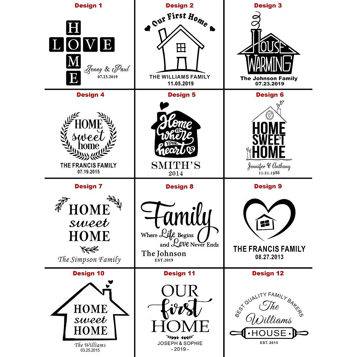 Housewarming Gifts, Personalized Cutting Board for New Home Owner, Couples, Friends, Parents, Unique Anniversary Presents for Mother's day, Thanksgiving, Christmas (3 Woods, 3 Sizes, 12 Design)