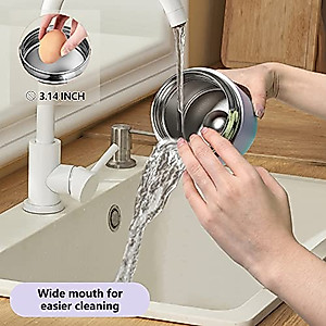 IDHLIP Thermos for Hot Food - Wide Mouth Soup Thermos for Kids Adults - 17 oz Insulated Food Container with Folding Spoon for Hot Cold Food Stainless Steel Food Jar for School (Purple-Blue)