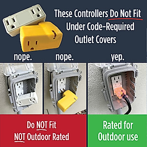ThermaCord 120v Heat Cable Controller, Weatherproof Outdoor Thermostat, Energy-Saving, Turns Heat Cable On and Off Automatically, UL-Certified, Industrial Grade, Fits Outdoor Outlets, 16” Long