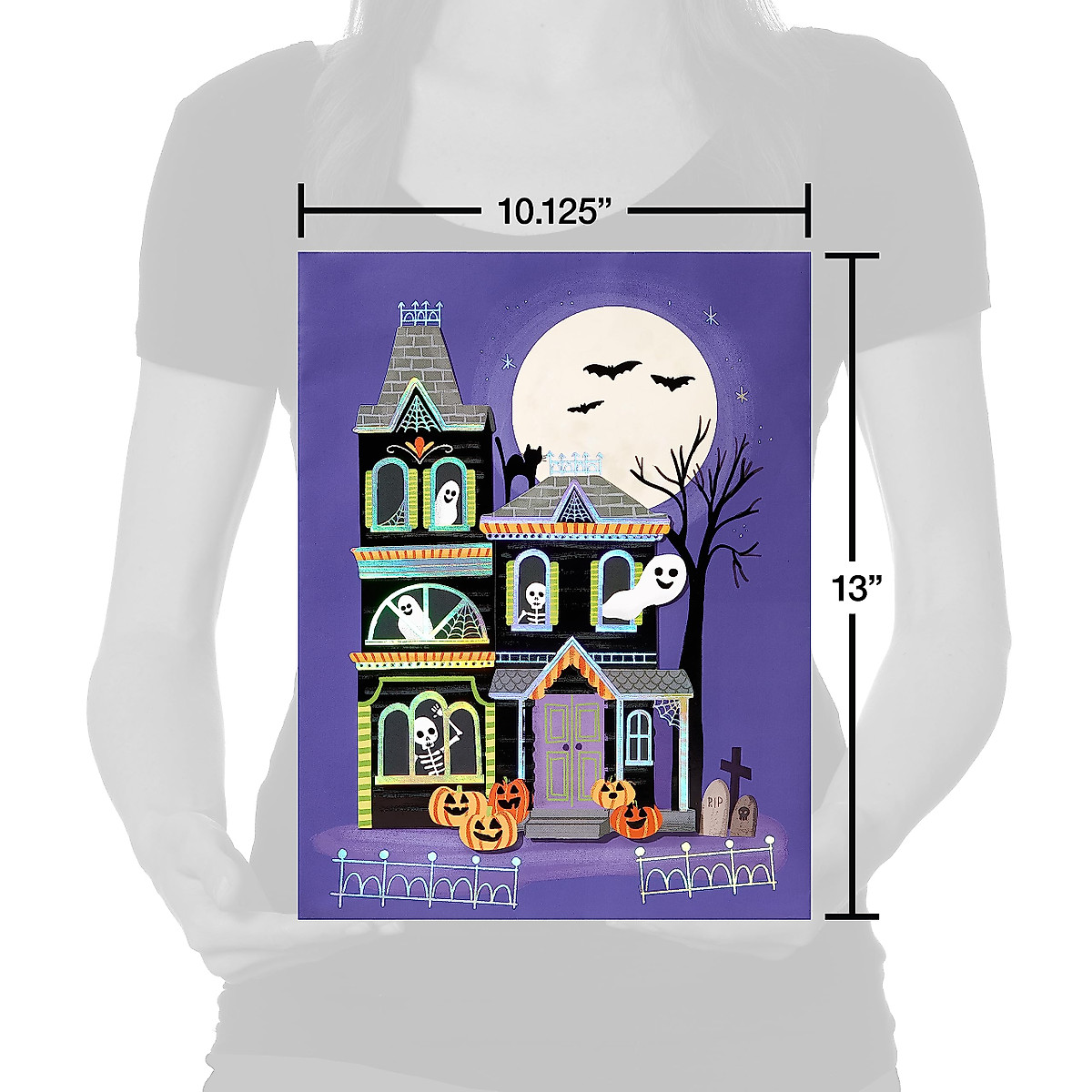 Papyrus 10" Halloween Large Gift Bag, Haunted House (1 Bag)