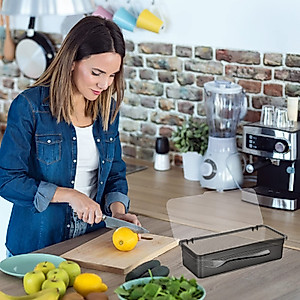 Zerodeko Clear Container 2pcs Silverware Organizer with Lid Covered Kitchen Cutlery Tray Plastic Drawer Organizer Tray Utensil Storage Container Dinnerware Holder for Home Storage Drawers