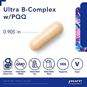 Pure Encapsulations Ultra B-Complex with PQQ | Vitamin B Supplement to Support Nerves, Cells, Methylation, and Mitochondrial Health* | 60 Capsules