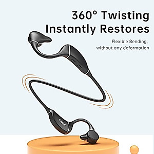 Bone Conduction Headphones Bluetooth 5.2 Wireless Open Ear Earphones IPX8 Waterproof Swimming Headset with MP3 8GB Flash Memory up to 6h Playtime for Swimming Skiing Running Cycling Climbing Black
