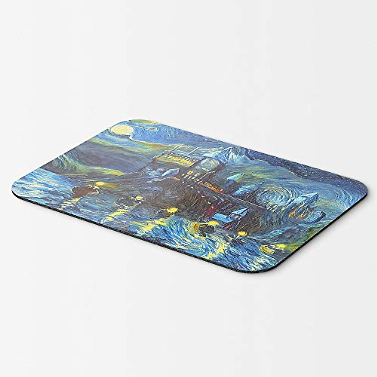 Westlake Art Starry Night Castle Night Boats Non-Slip Rubber Abstract Artwork Home Office Computer Laptop PC Mac Mouse Pad - 8x9 Inch