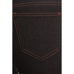 Women's Juniors Slim Low Rise Dark Denim Jeans (11, Black)