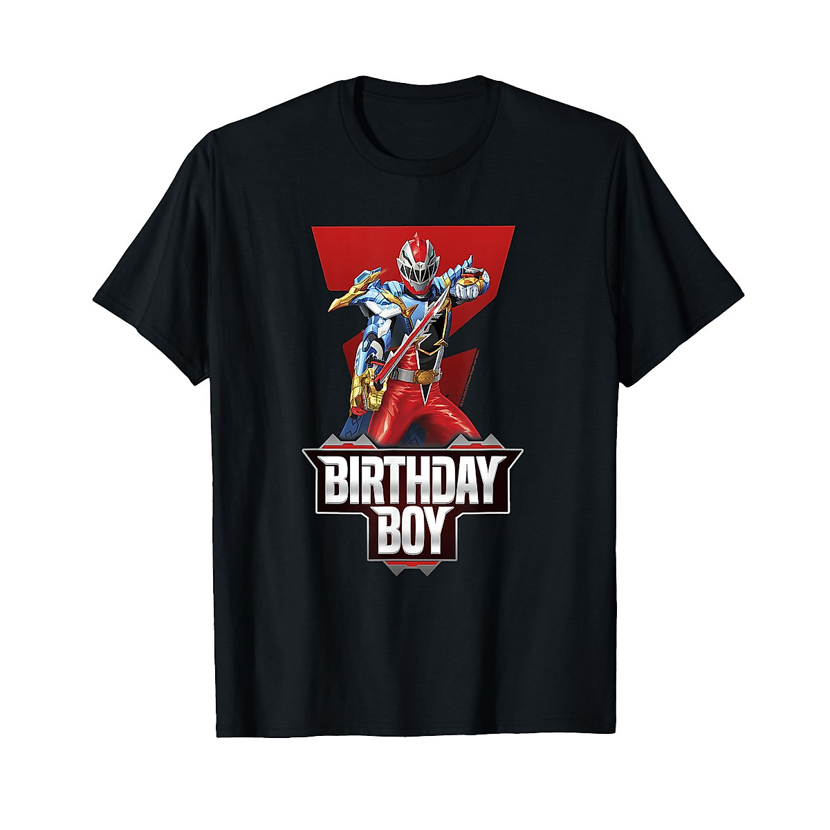 Power Rangers Birthday Boy Dino Fury Red Ranger Epic Pose T-Shirt