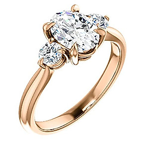 14K Gold 3 CT Oval Cut VVS1 Colorless Moissanite Engagement Ring for Womsn Bridal Set Handmade Diamond Wedding, Anniversary Rings for Gift (5)