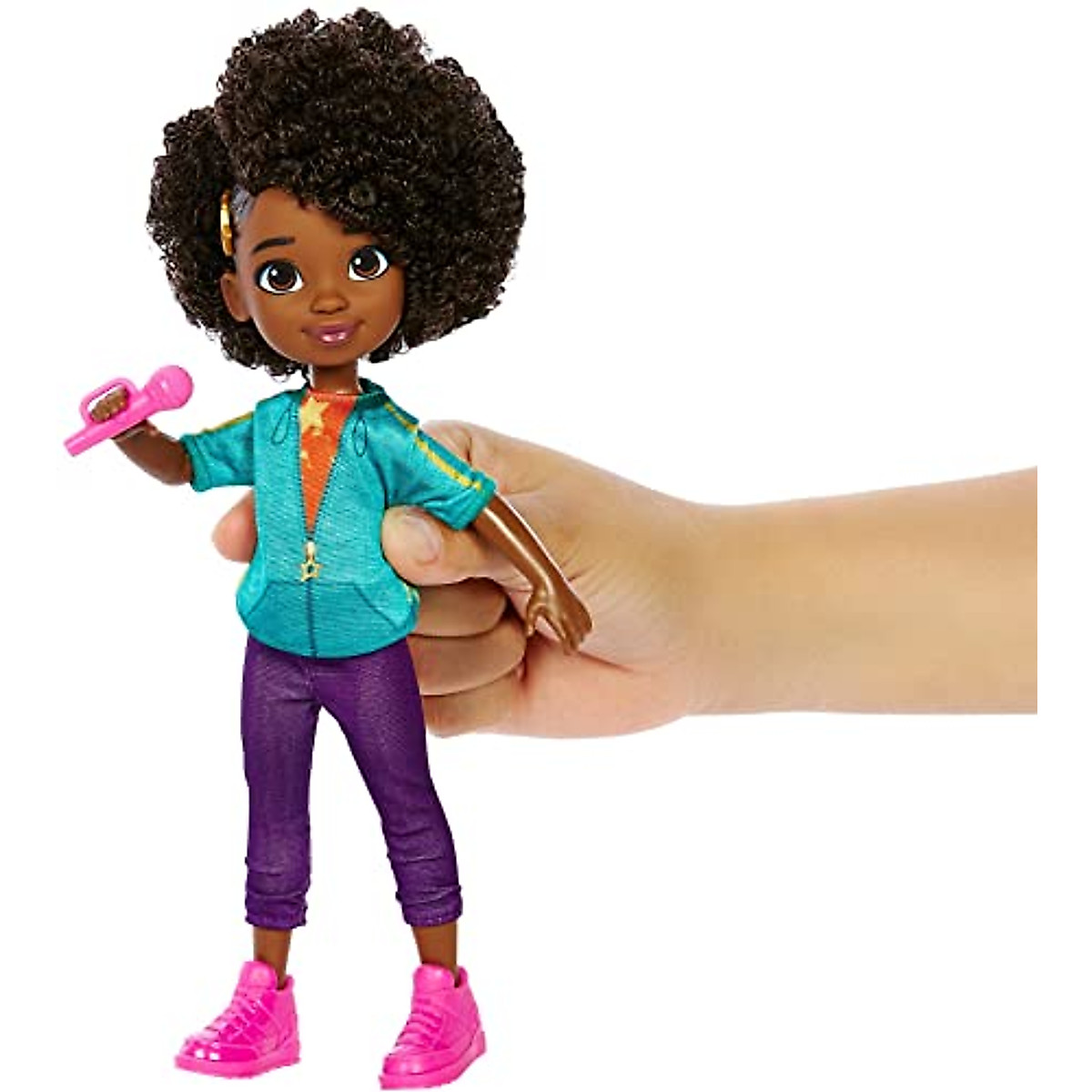 Mattel Karma’s World Mattel Karma Grant Doll with Microphone Accessory, Brown Hair & Brown Eyes