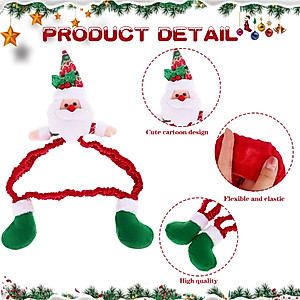 LONG7INES Christmas Computer Monitor Cover, Elastic Xmas Decorations Reindeer Computer Monitor Border Cover, Elastic Laptop Computer Cover for Xmas Home Office Decor and New Year Gift Ideas (Santa)