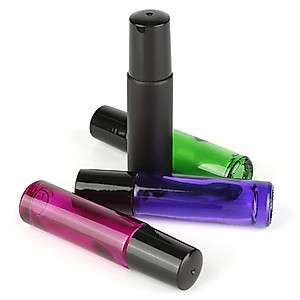 Essential Oil Roller Bottles, 6Pcs 10ml Black Glass Roller Bottles Vials Containers with Metal Roller Ball and black cap for Essential Oil Aromatherapy Perfume Cosmetic Skincare Liquid, 1 Dropper