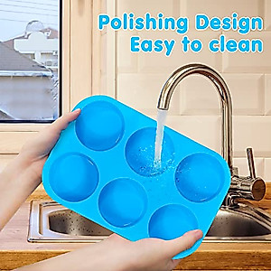 Walfos Oreo Molds Silicone, Non-Stick Oreo Cookie Mold, Round Chocolate Covered Oreos Mold for Candy, Cookies, Pudding, Soap, Jello, Set of 4 (Blue/Green)