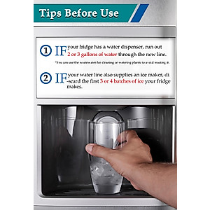 Refrigerator Water Line for Ice Maker Braided - 20' Pex Water Supply Lines Hose for Fridge Outlet Box with 1/4 Comp Fitting